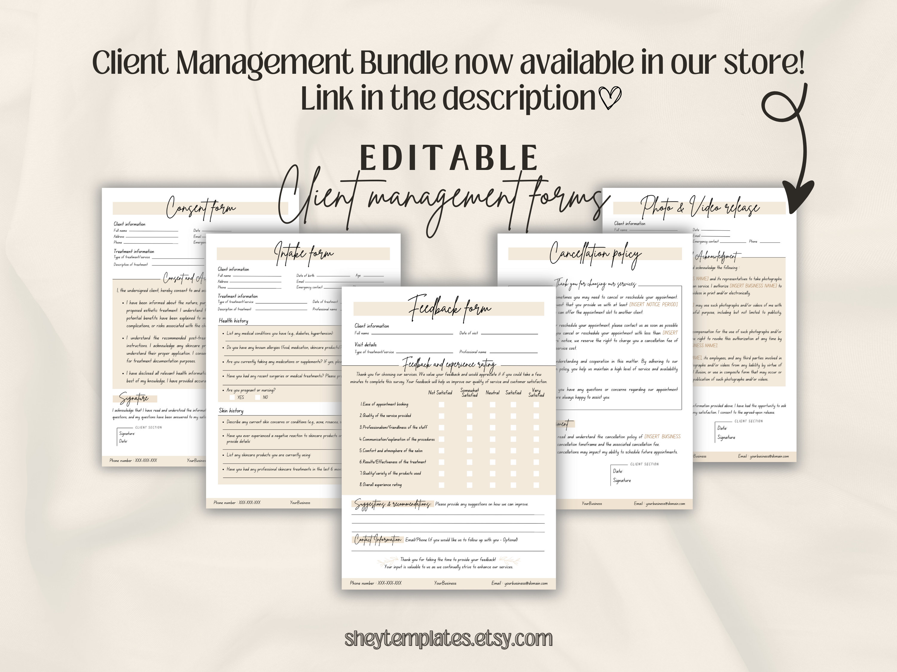 Editable Client Intake Form Template for Estheticians and Skincare ...