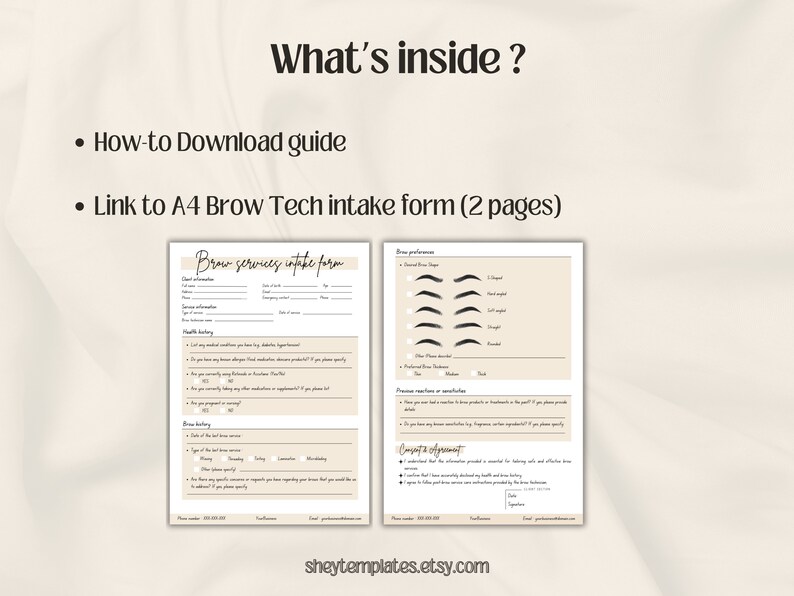 Editable Brow Tech Eyebrow Client Intake Form - Brow Business ...