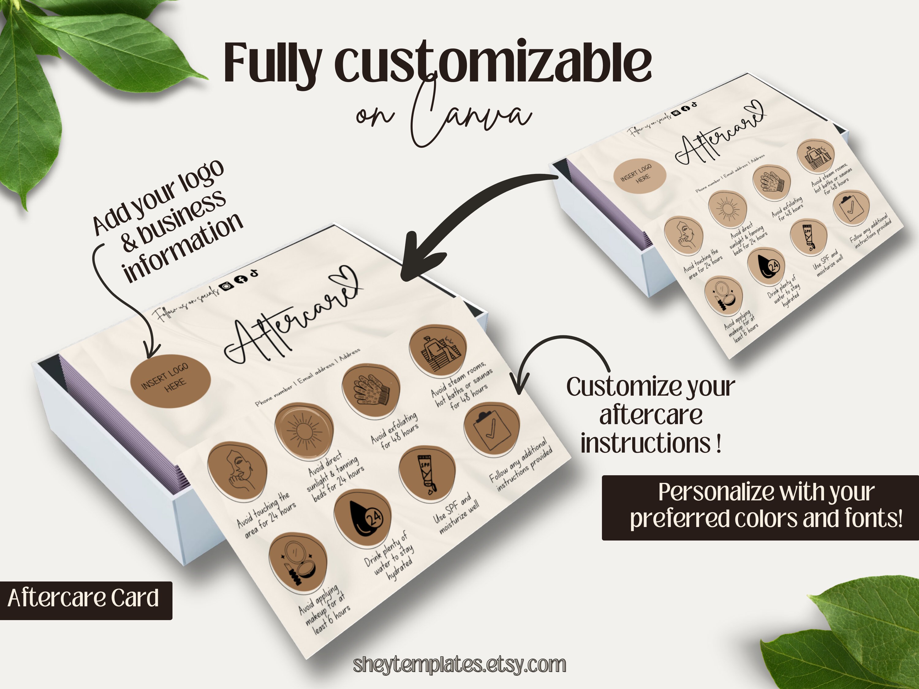 Editable Skincare Loyalty and Aftercare Card Facial Card Spa - Etsy