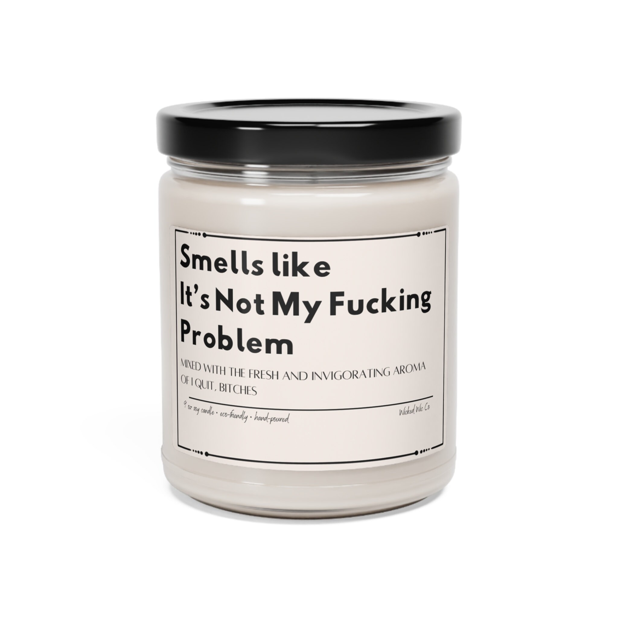 Smells Like It's Not My Fucking Problem Candle, I Quit Candle, Quit ...