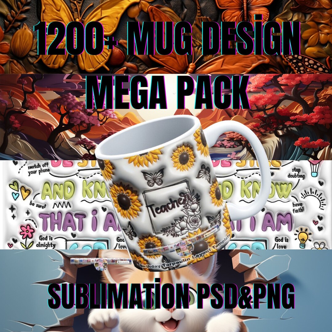 1200 MEGA TROPHY DESIGN Packs, Mug Sublimation Packs, Whole Store Mug ...