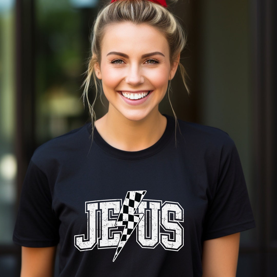 Vintage Varsity Jesus Shirt, Christian Lightning Bolt Apparel - Etsy