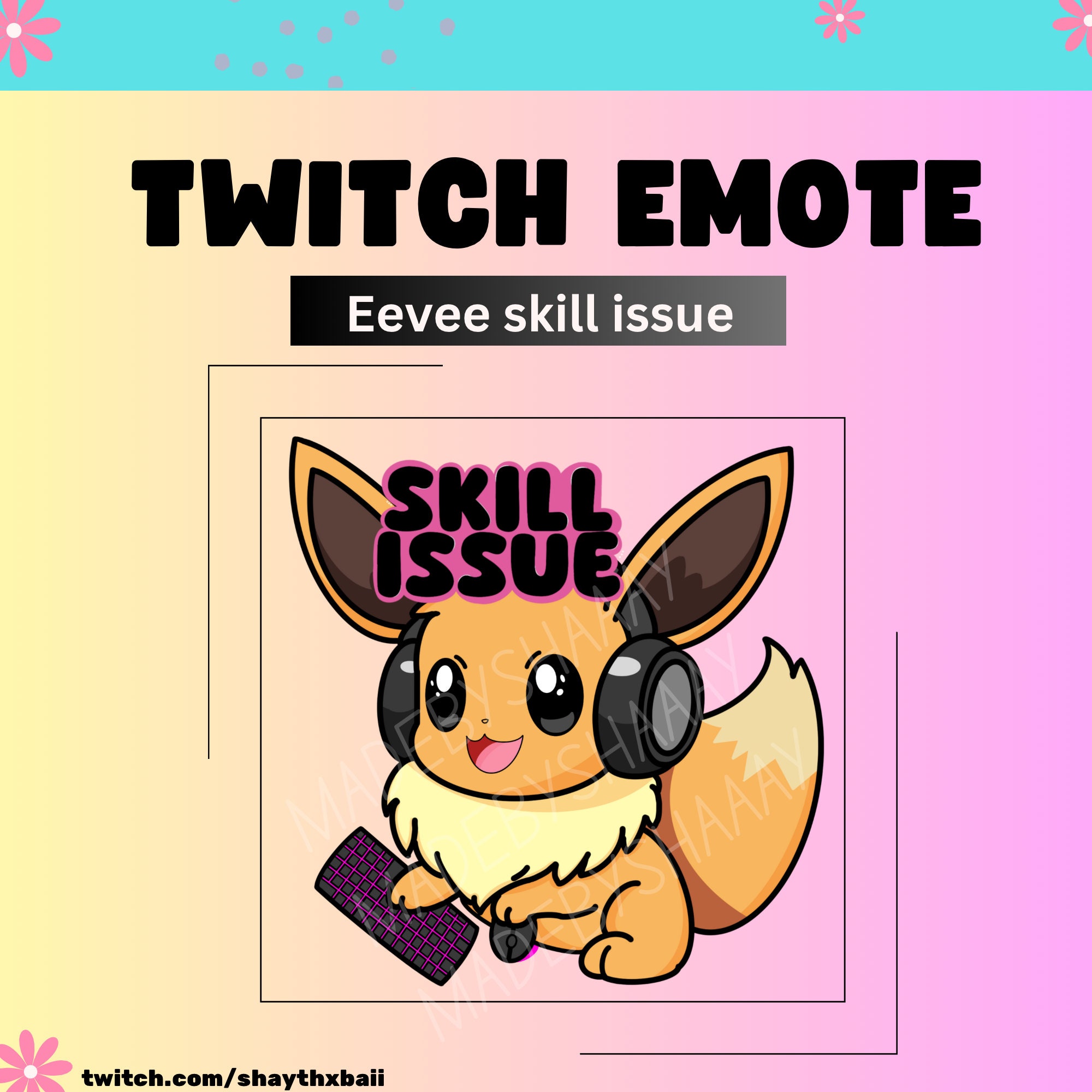Eevee Skill Issue Emote for Discord and Twitch - Etsy
