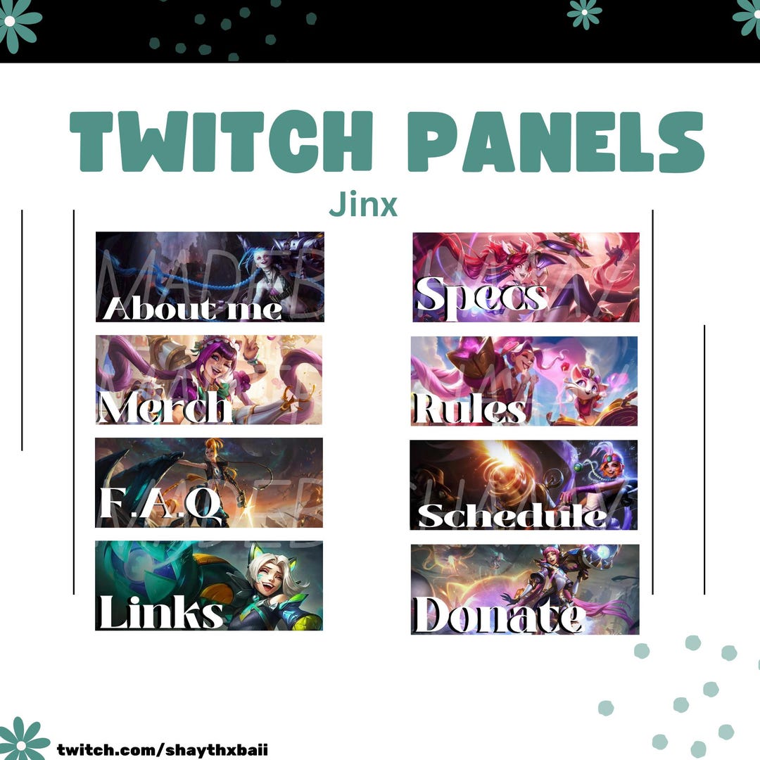 Jinx About Me League of Legends Twitch Panels - Etsy