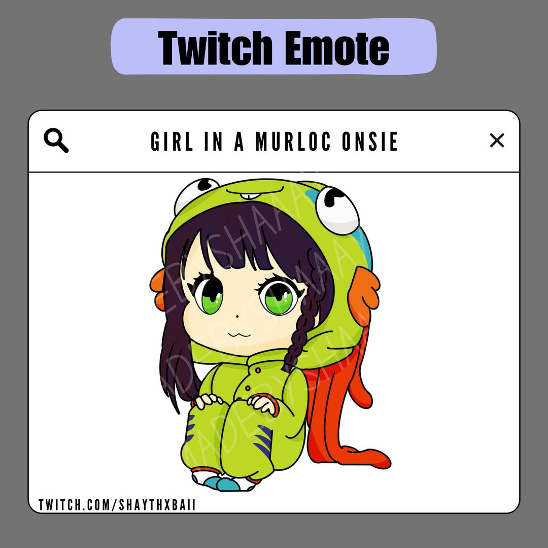 Chibi Girl in a Murloc Onsie Emote for Discord and Twitch Streamers - Etsy