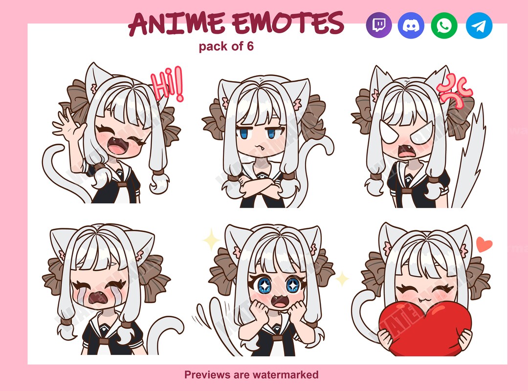 Anime Emotes Set - Etsy