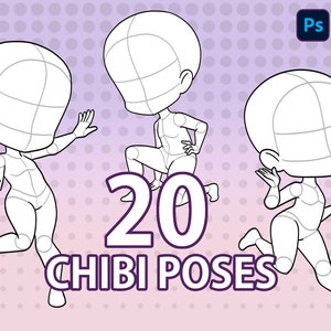 Chibi Anime Poses Stamps for Photoshop and Clip Studio - Etsy