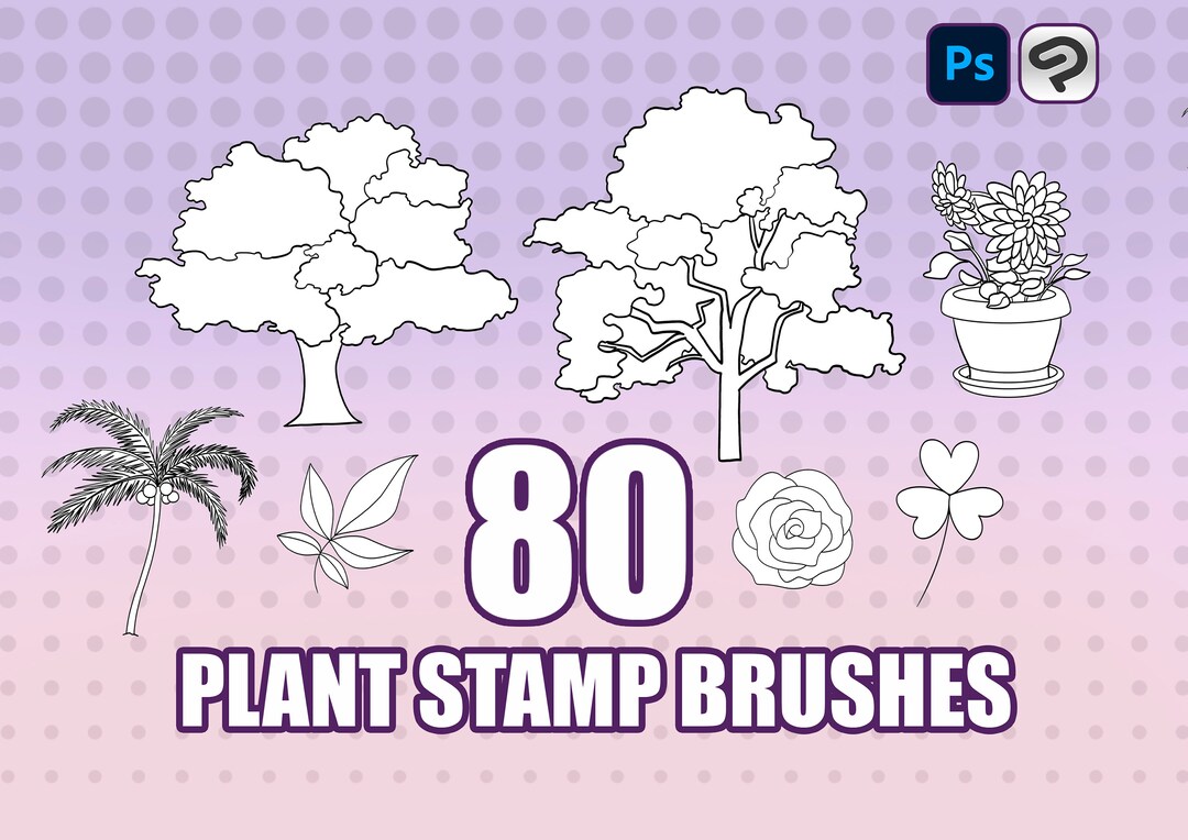 Plant Stamps for Photoshop and Clip Studio - Etsy