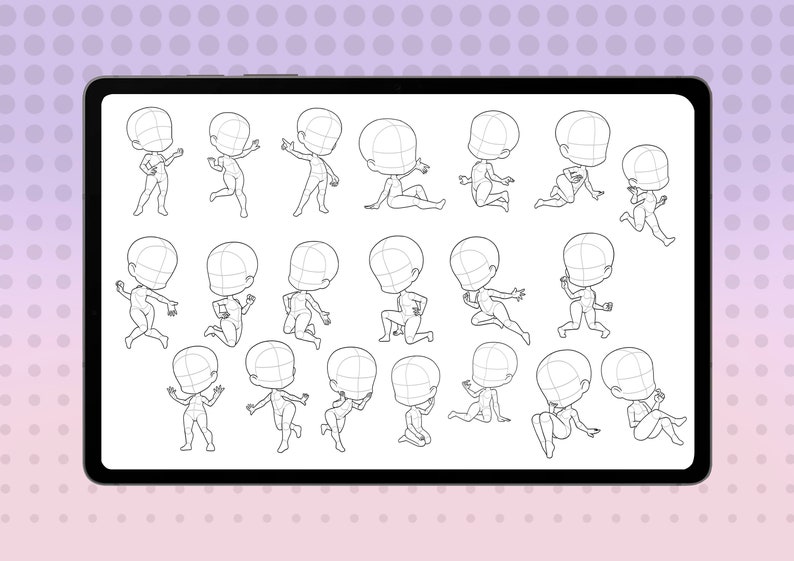 Chibi Anime Poses Stamps for Photoshop and Clip Studio - Etsy