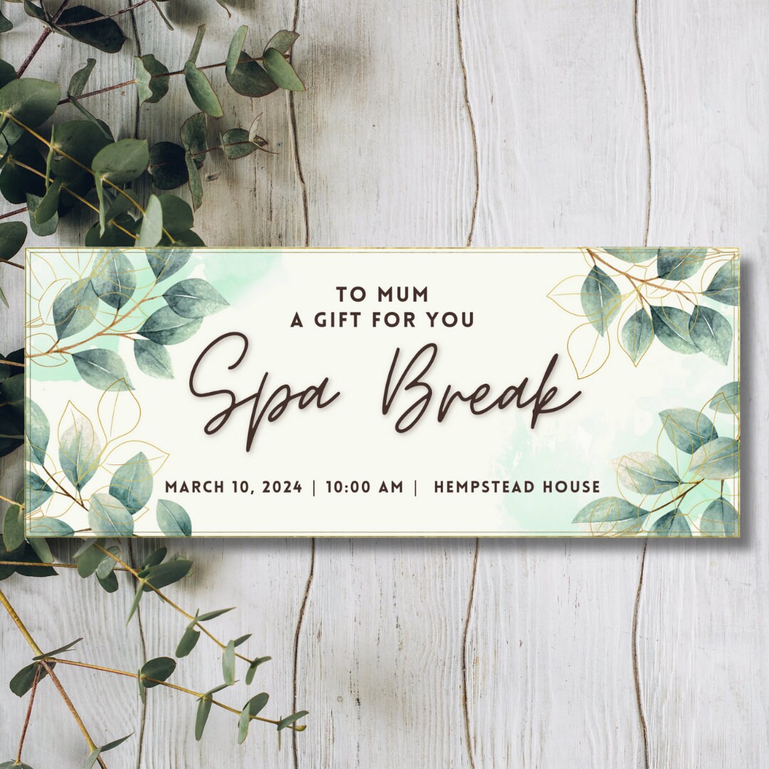 Mothers Day Spa Custom Gift Voucher Template Editable Instant Download ...