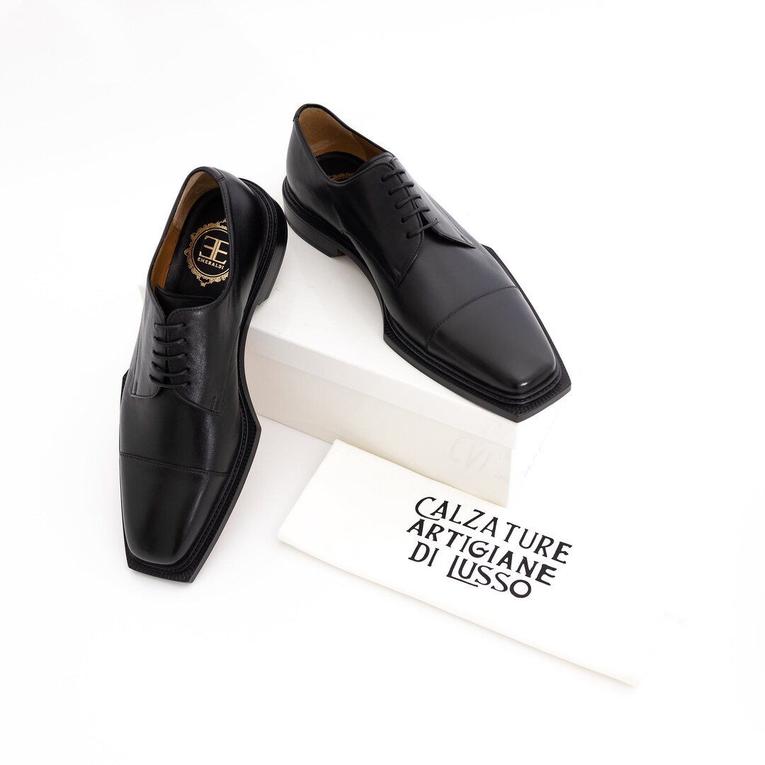 LUXURY MEN'S Shoes, Combination Calfskin and Nappa Leather, Imported ...