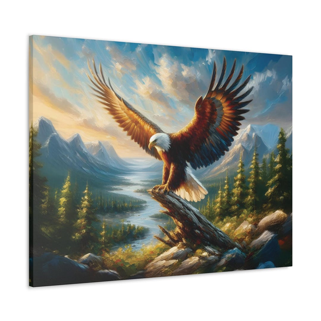 Canvas Print, Bald Eagle Wall Art, Americana Home Decor, Wildlife ...