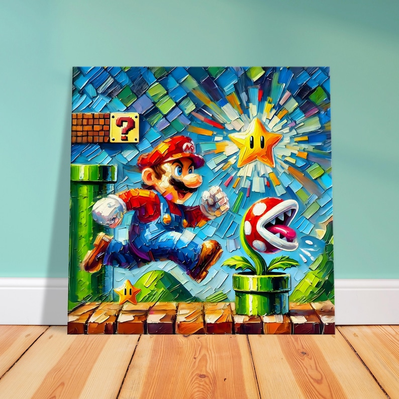 Super Mario, Canvas Print, Mario World Wall Art, Home Decor, Gift for ...