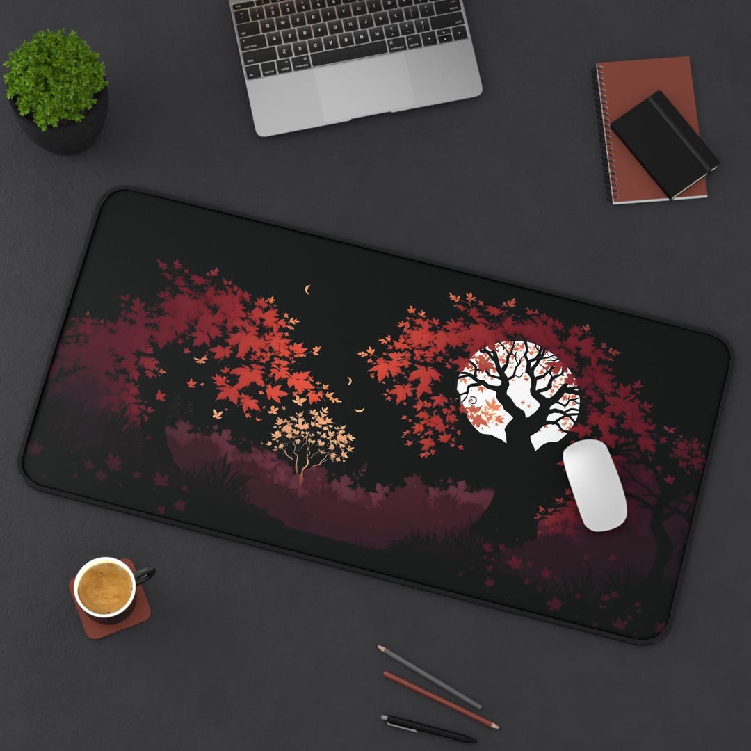 Autumn Desk Mat, Fall Leaves Office Decor, Seasonal Mouse Pad, Nature ...