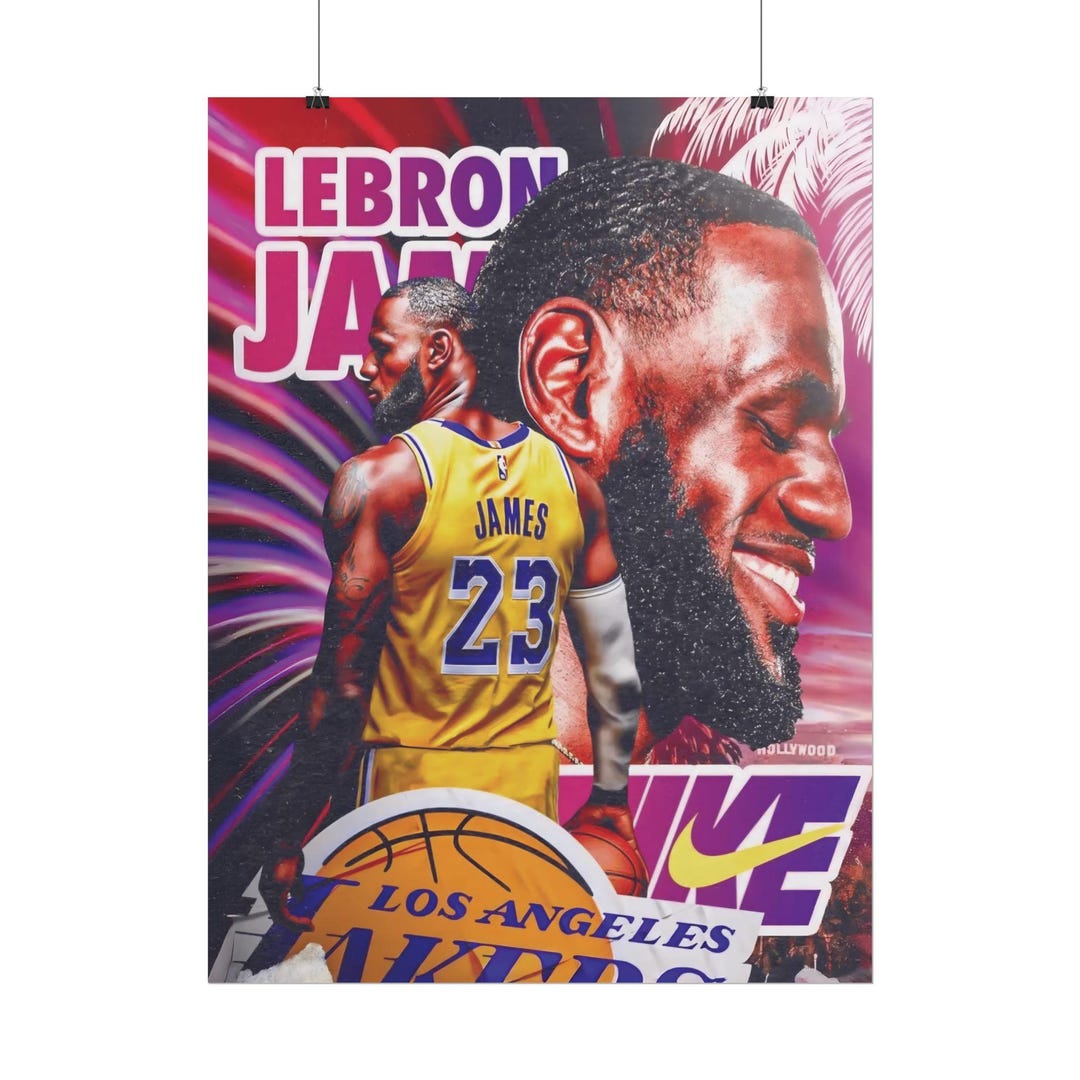 Lebron James Poster, Basketball Wall Art Print, Lebron James Portrait ...