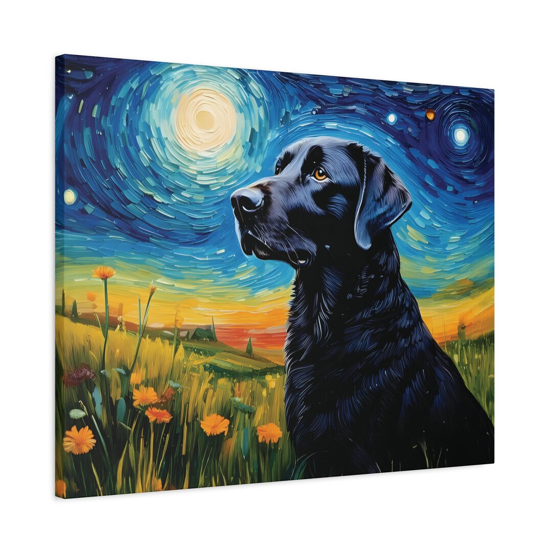 Gift for Black Labrador Owner, Canvas Print, Labrador Wall Art, Dog ...