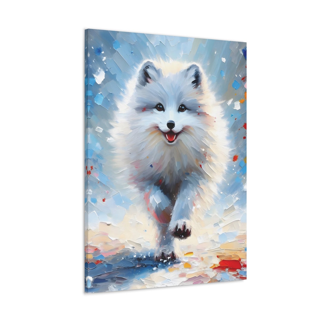 Arctic Fox Canvas Print Portrait of Arctic Fox Perfect Wall Art for Fox ...