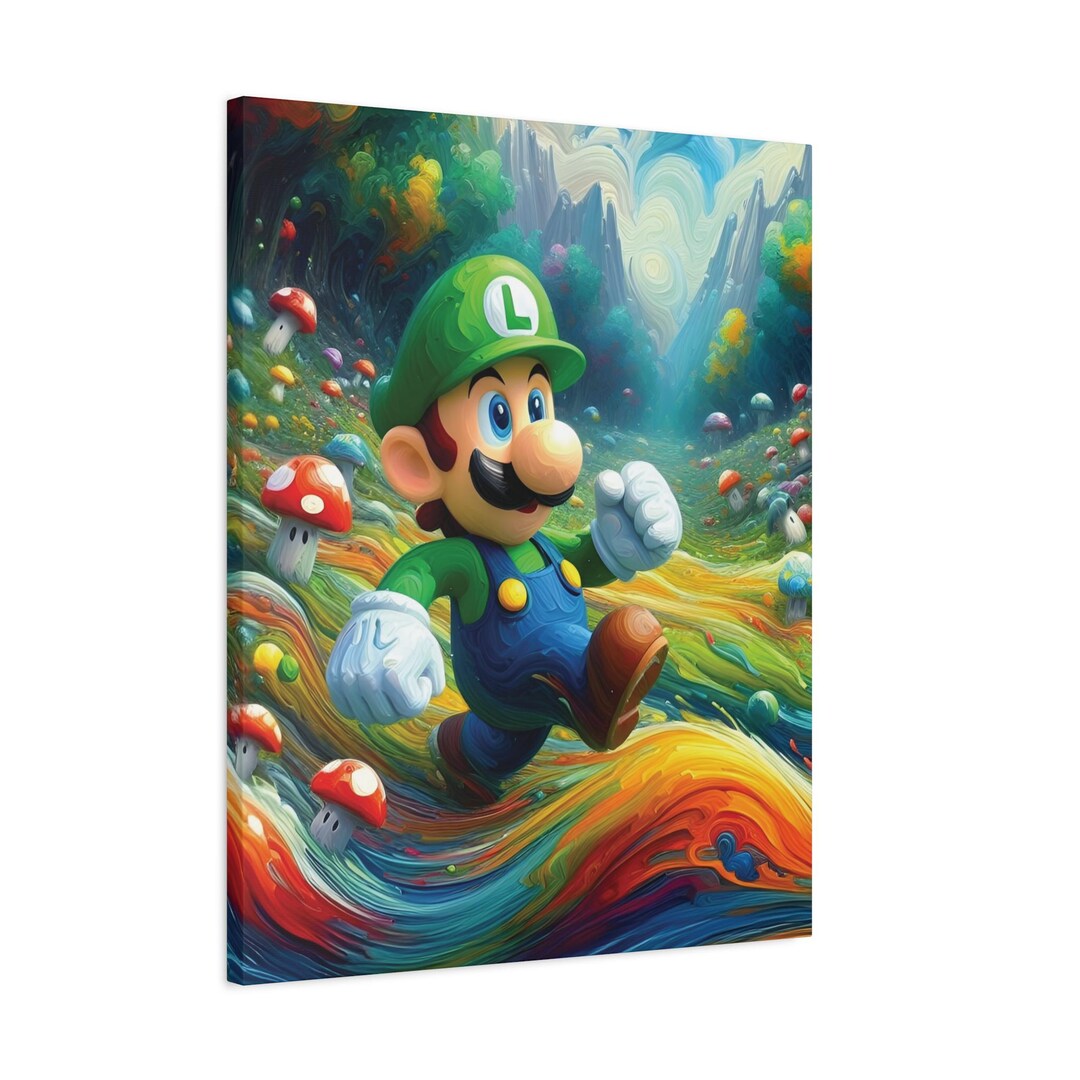 Luigi Wall Art, Canvas Print, Luigi Painting, Home Decor, Gift for ...