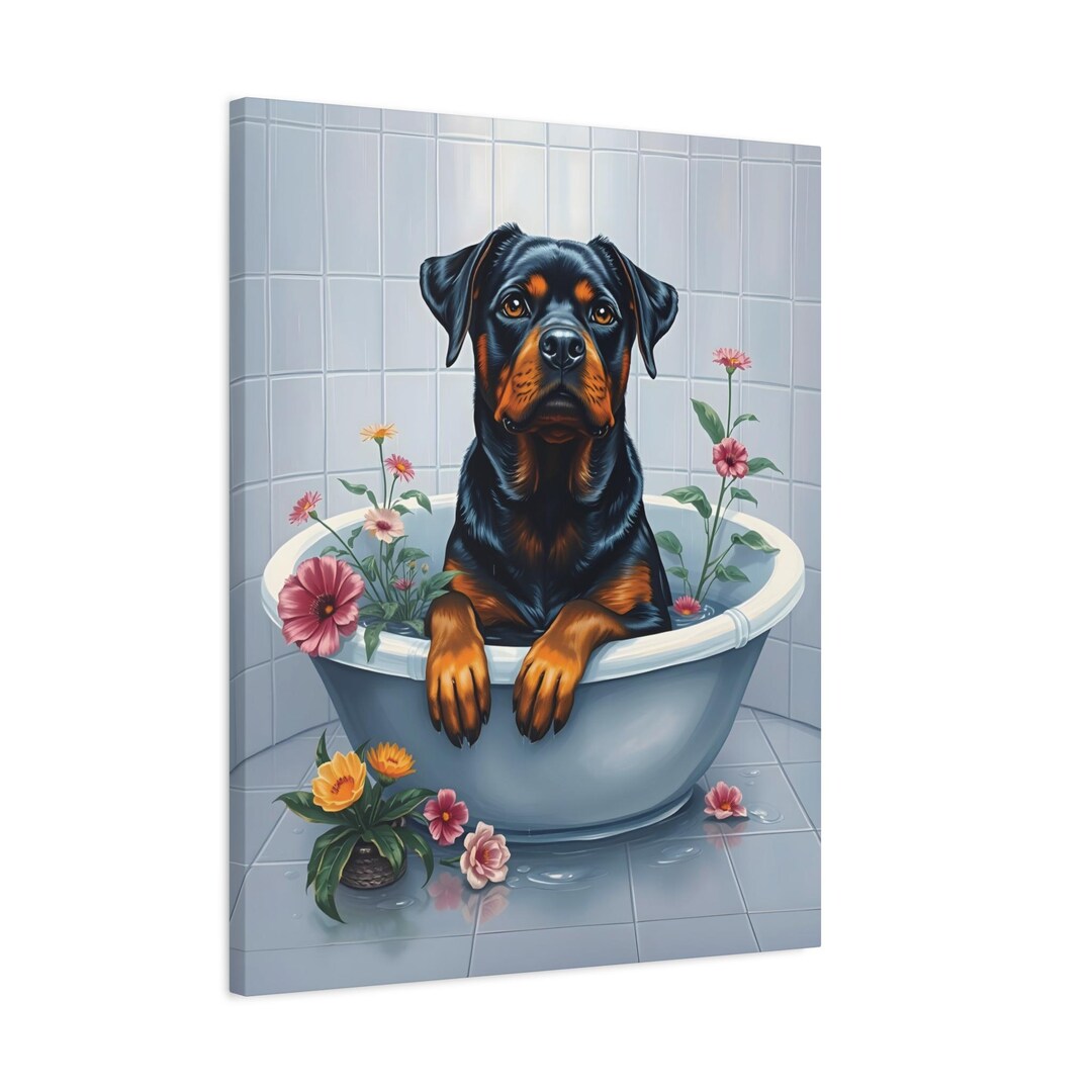 Gift for Rottweiler Owner, Canvas Print, Rottweilet Art, Dog Lover ...