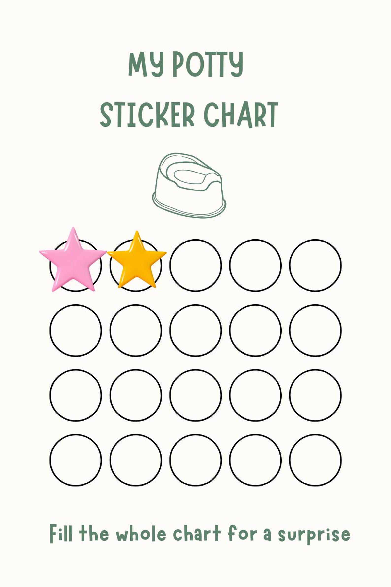 Printable Potty Training Sticker Chart | Minimalist Sage Green ...