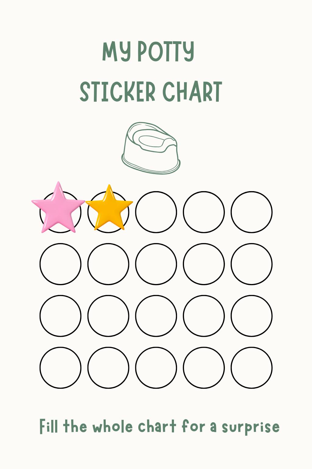 Printable Potty Training Sticker Chart | Minimalist Sage Green ...