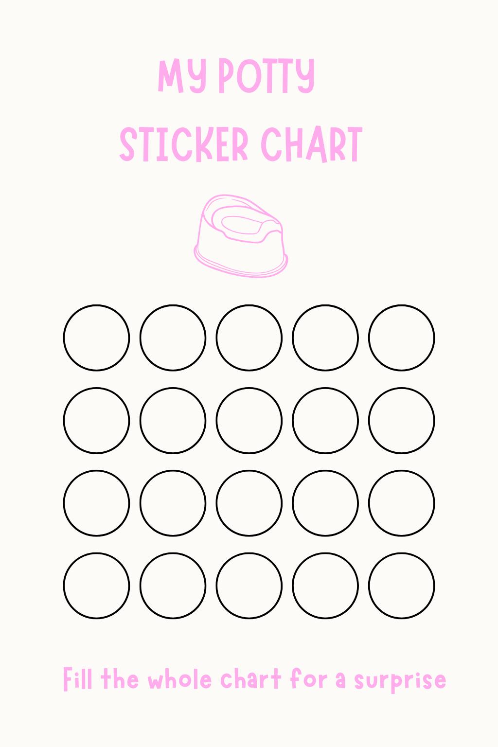 Pink Potty Training Sticker Chart | Printable Toddler Reward Chart ...
