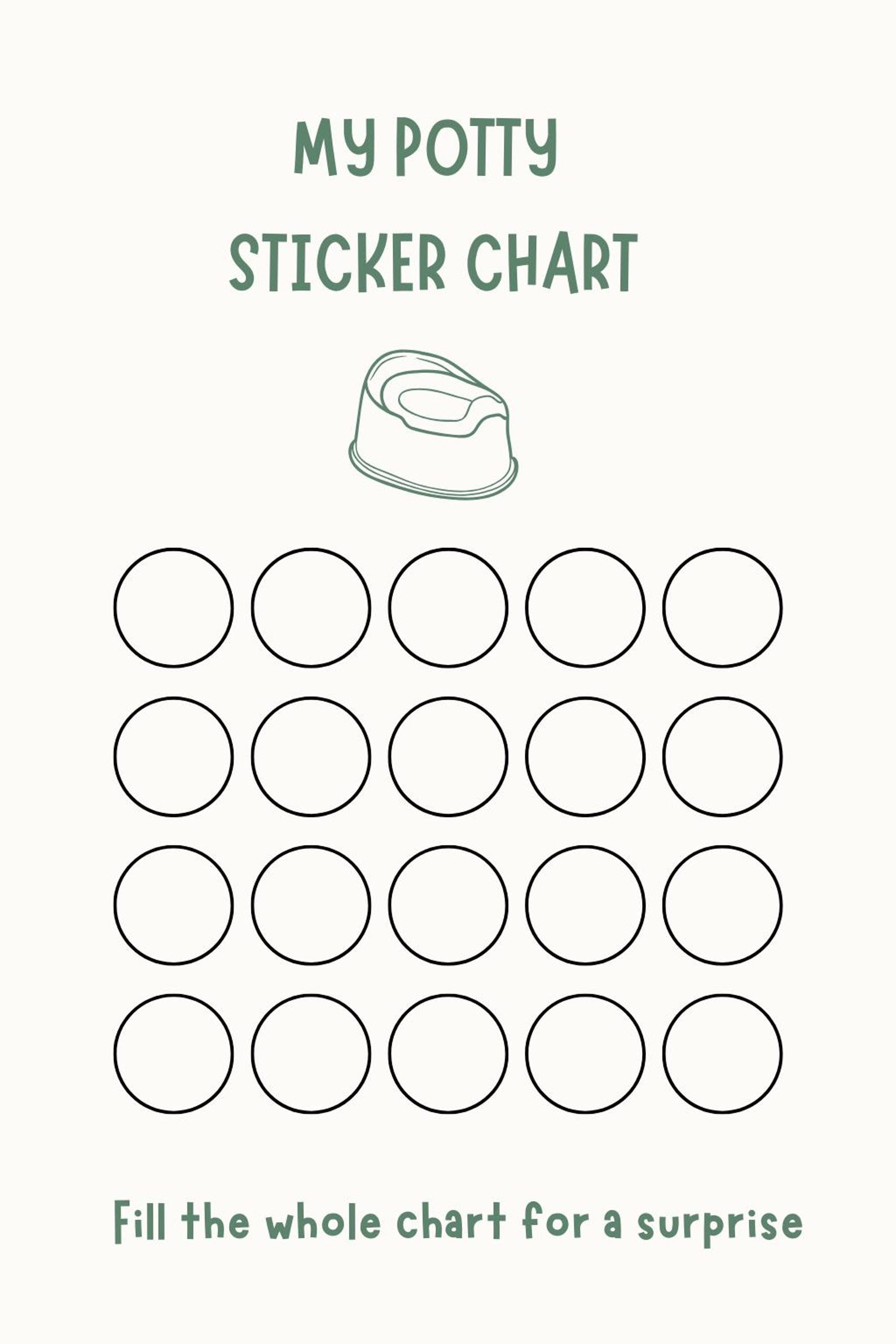 Printable Potty Training Sticker Chart | Minimalist Sage Green ...