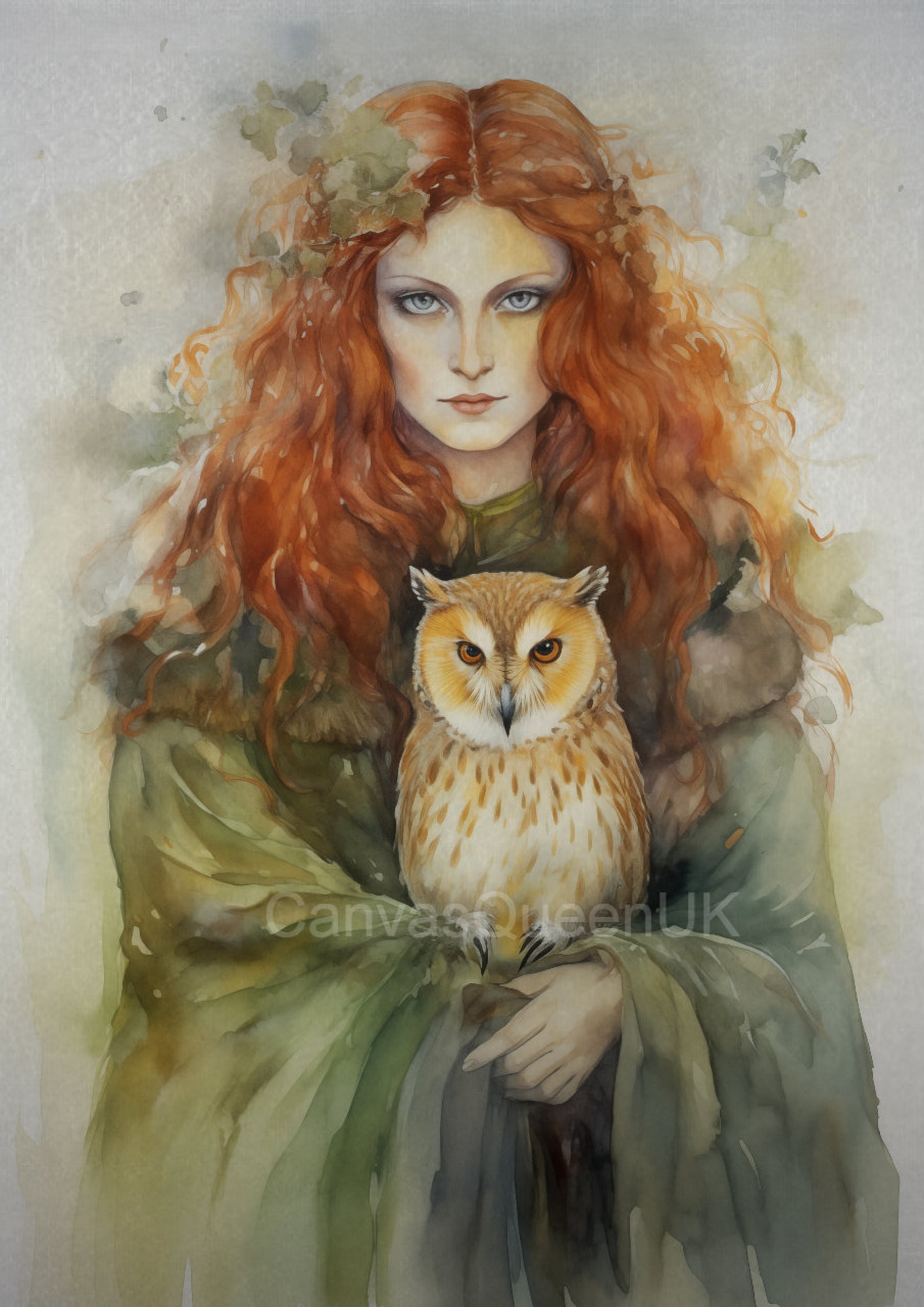 Beautiful Print of Welsh Goddess Blodeuwedd, Known as the Goddess of ...