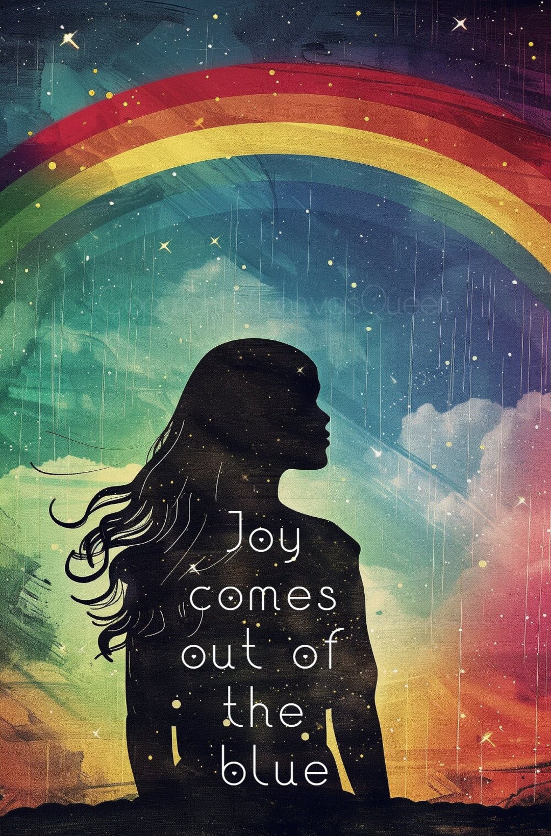 Digital Download A3 Poster/ Print: 'joy Comes Out of the Blue' Cosmic ...