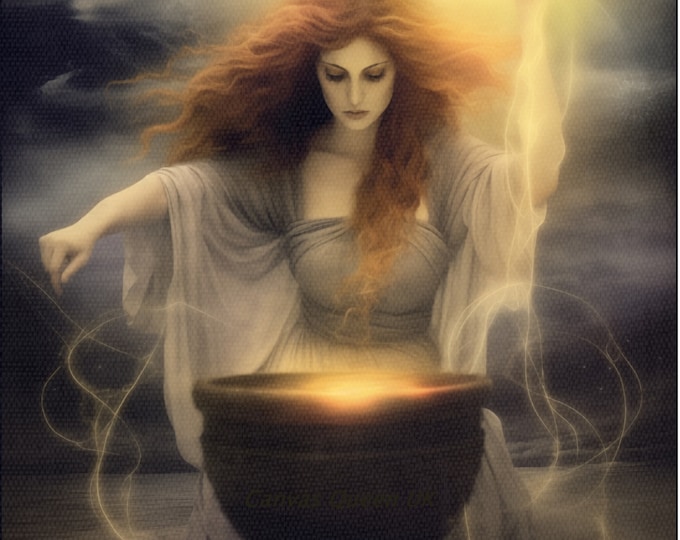Beautiful Print of Welsh Goddess Ceridwen, Goddess of Wisdom, Magic ...