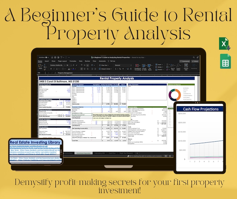 Optimum Real Estate Investment Property Analysis Spreadsheet | Beginner's Guides | Cash Flow ...