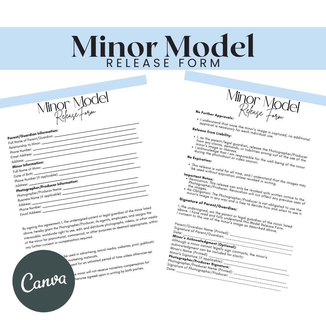 Model Release Form Template Google Docs for Minor Model Release Form ...