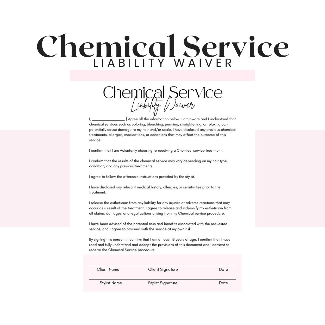 Chemical Service Treatment Consent Liability Form, Hairstylist Consent ...