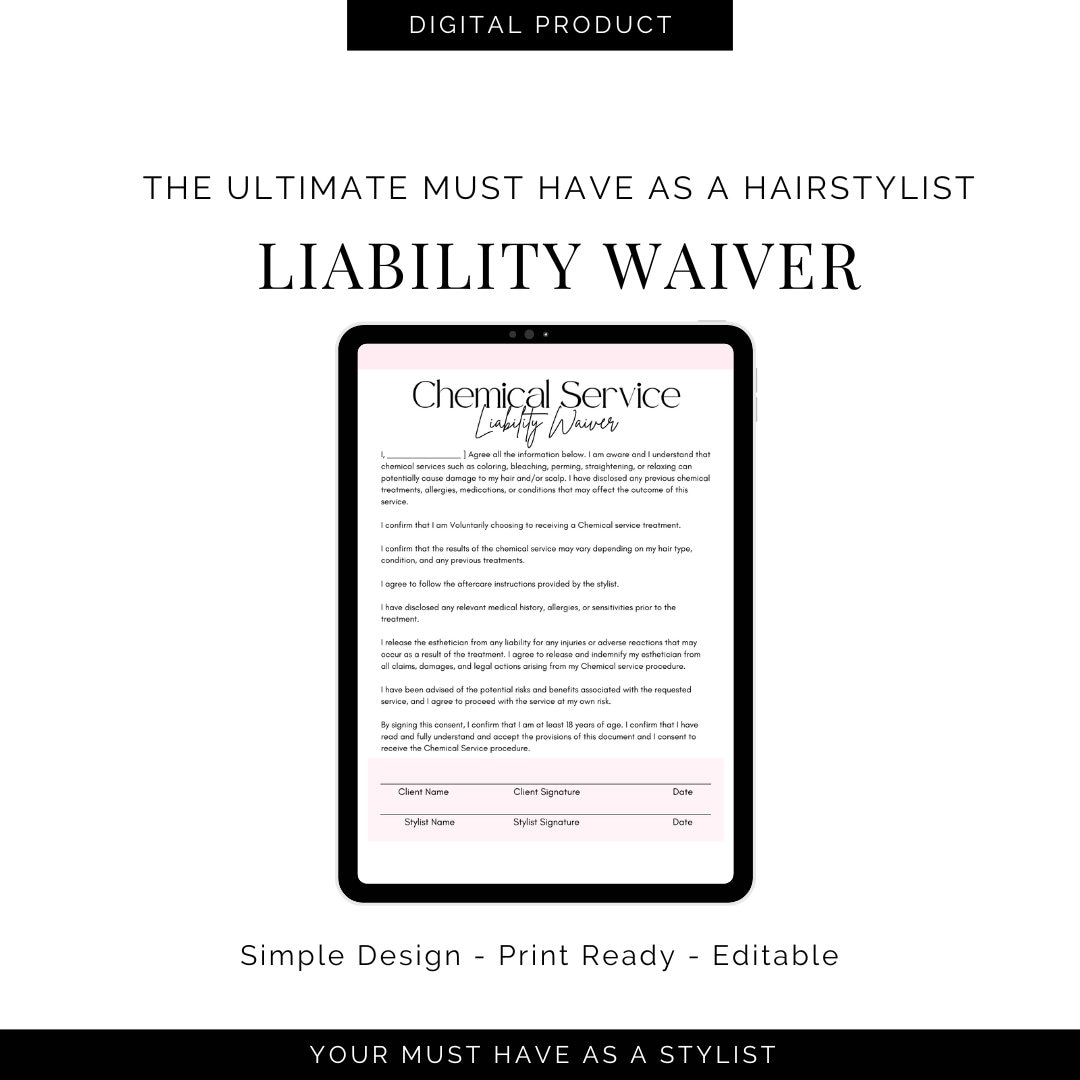 Chemical Service Treatment Consent Liability Form, Hairstylist Consent ...
