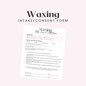 Waxing Client Intake and Consent Form, Editable Consent Forms, Consent ...