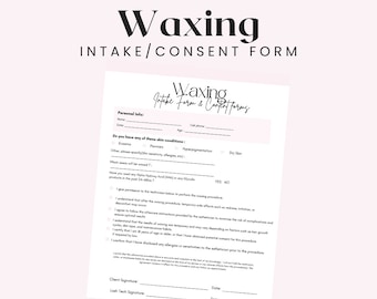 Editable Waxing Client Intake and Consent Form - Etsy