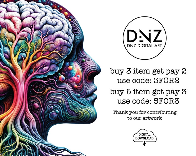 Psychedelic Brain Png, Brain T-shirt Design, Dmt Spirit, Colorful Tree ...