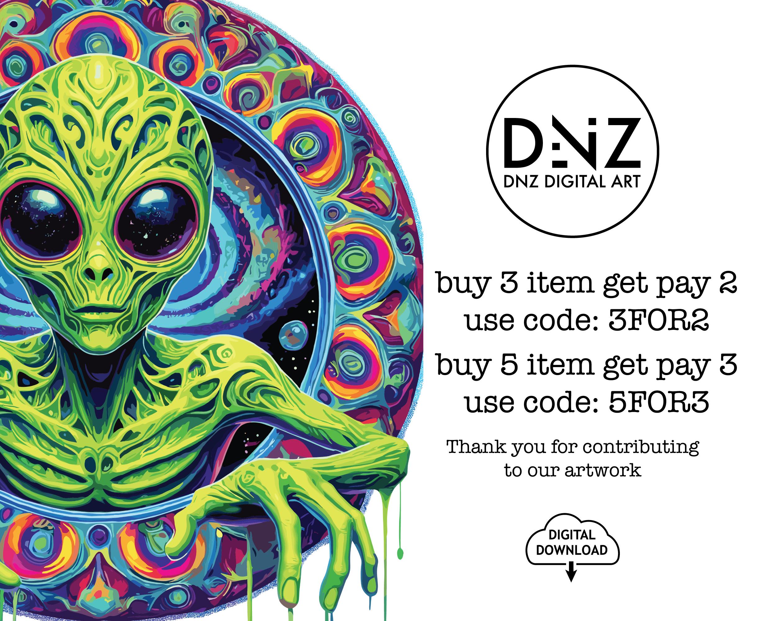 Void Visitor Png, Psychedelic Alien Svg, Alien T-shirt Print, Cosmic ...