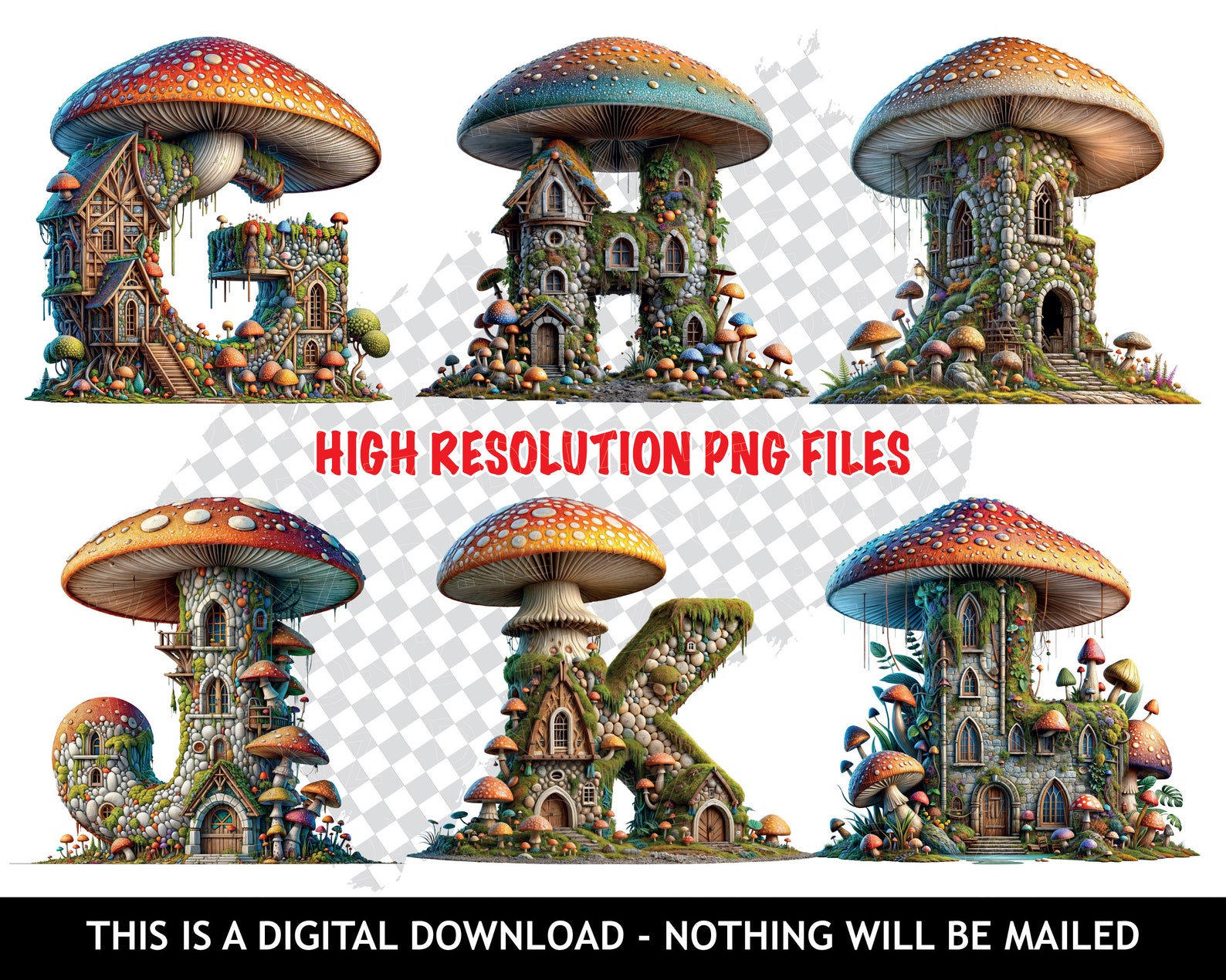 Mushroom Alphabet Png, Mushroom Font Letters, Alphabet Clipart ...