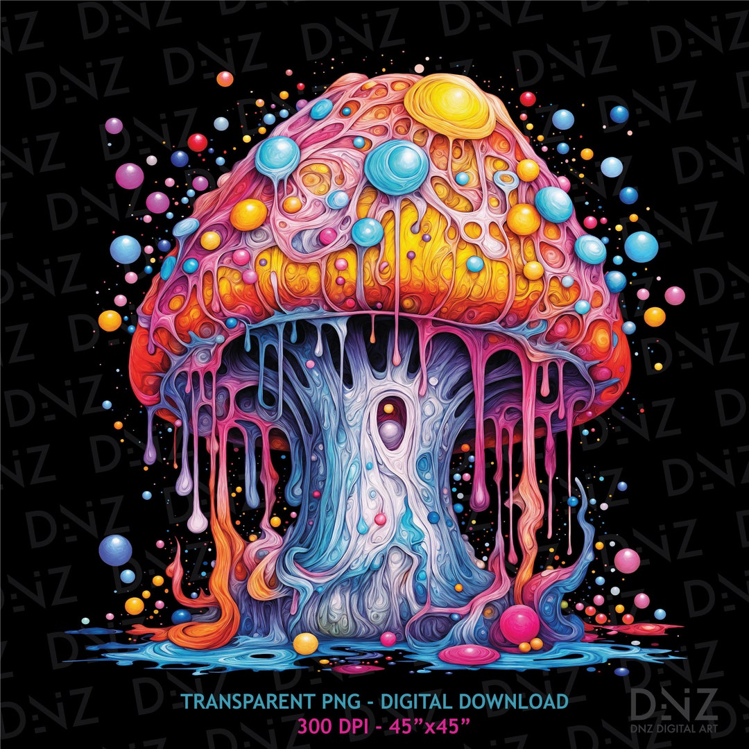 Psychedelic Magic Mushroom Png, Colorful Mushroom, Printable ...