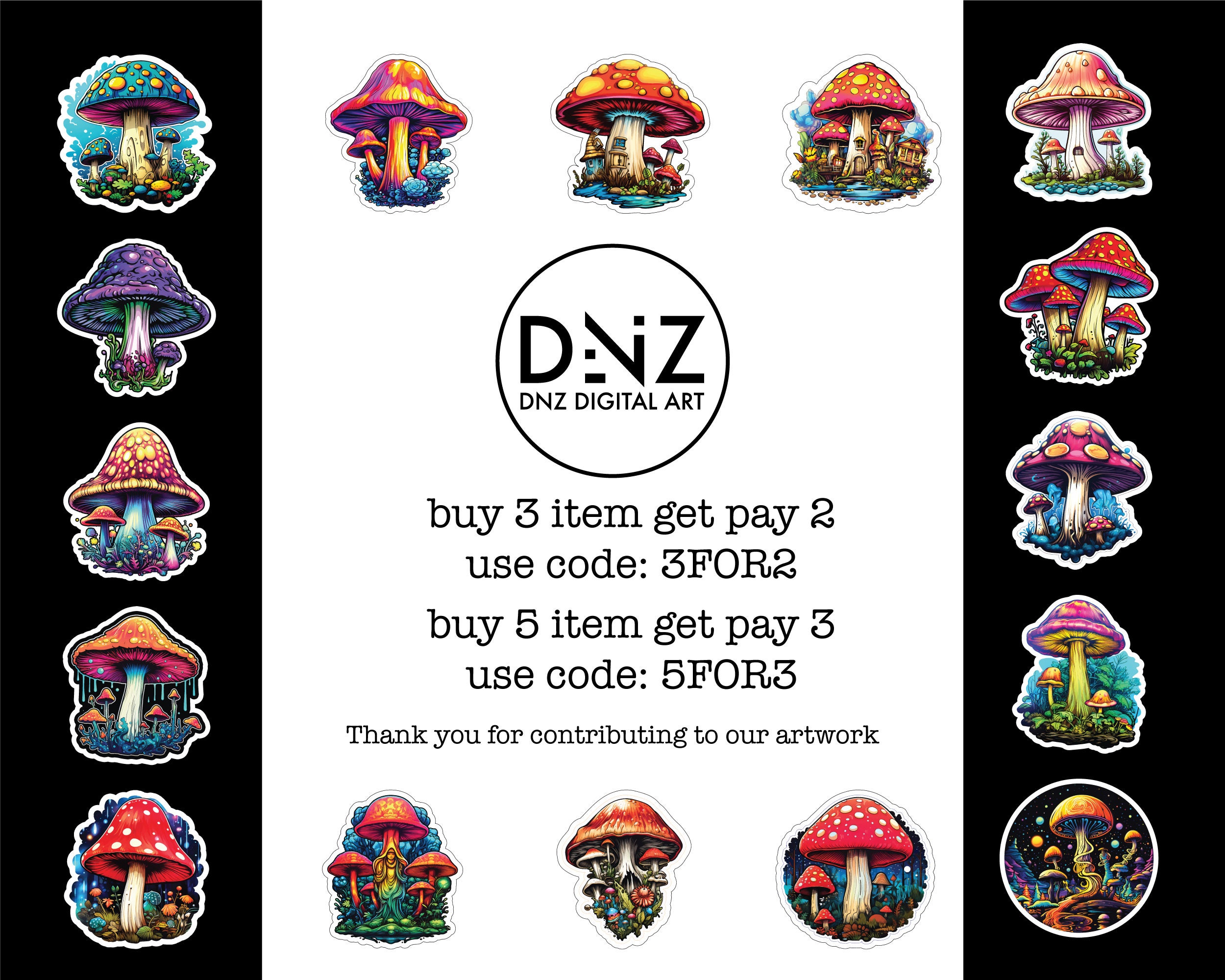 50 PNG and SVG Mushrooms Print Bundle, Magic Mushroom Sticker, Mushroom ...