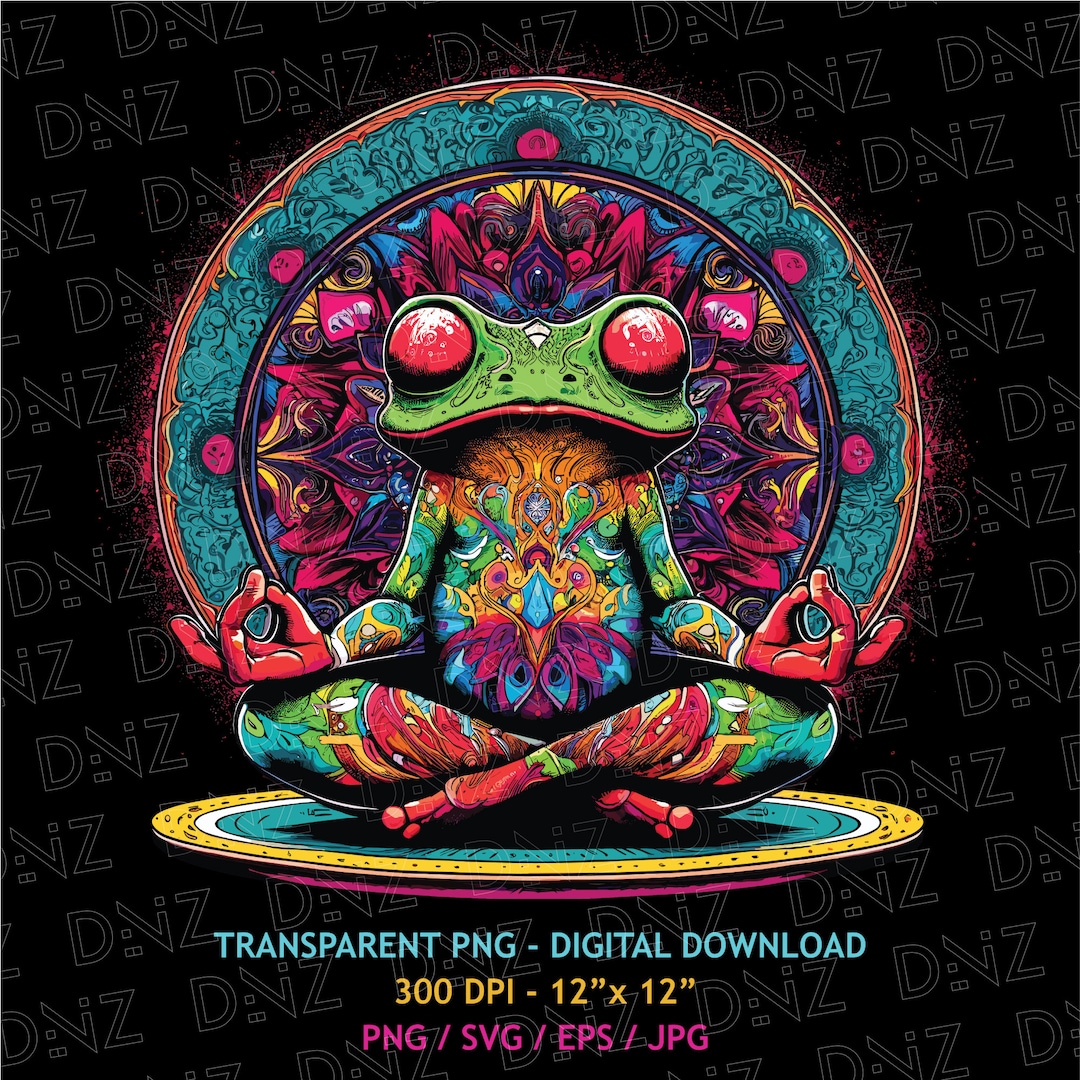 Kambo Frog Png, Psychedelic Frog Svg, Frog Tshirt Print, Trippy Animal ...