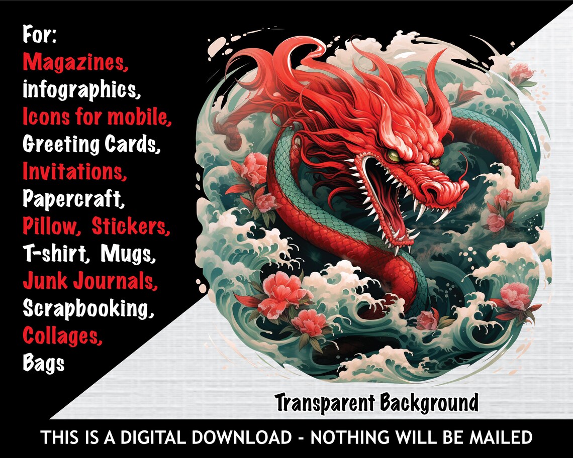 Chinese Dragon Png, Red Dragon Svg, Dragon T Shirt Design for ...