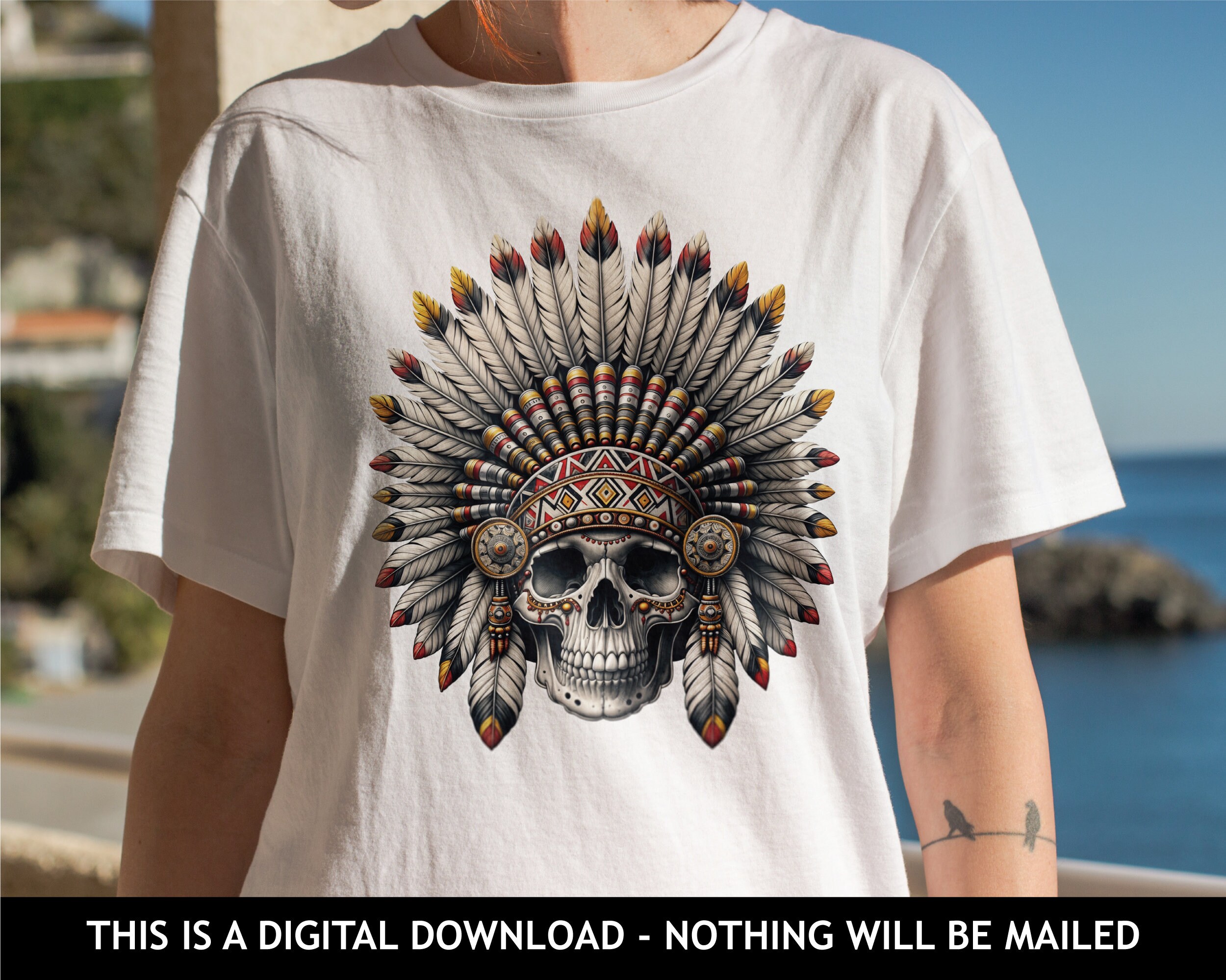 Tribal Chief Png, Native Skull Svg, Native American Chief T-shirt Print ...