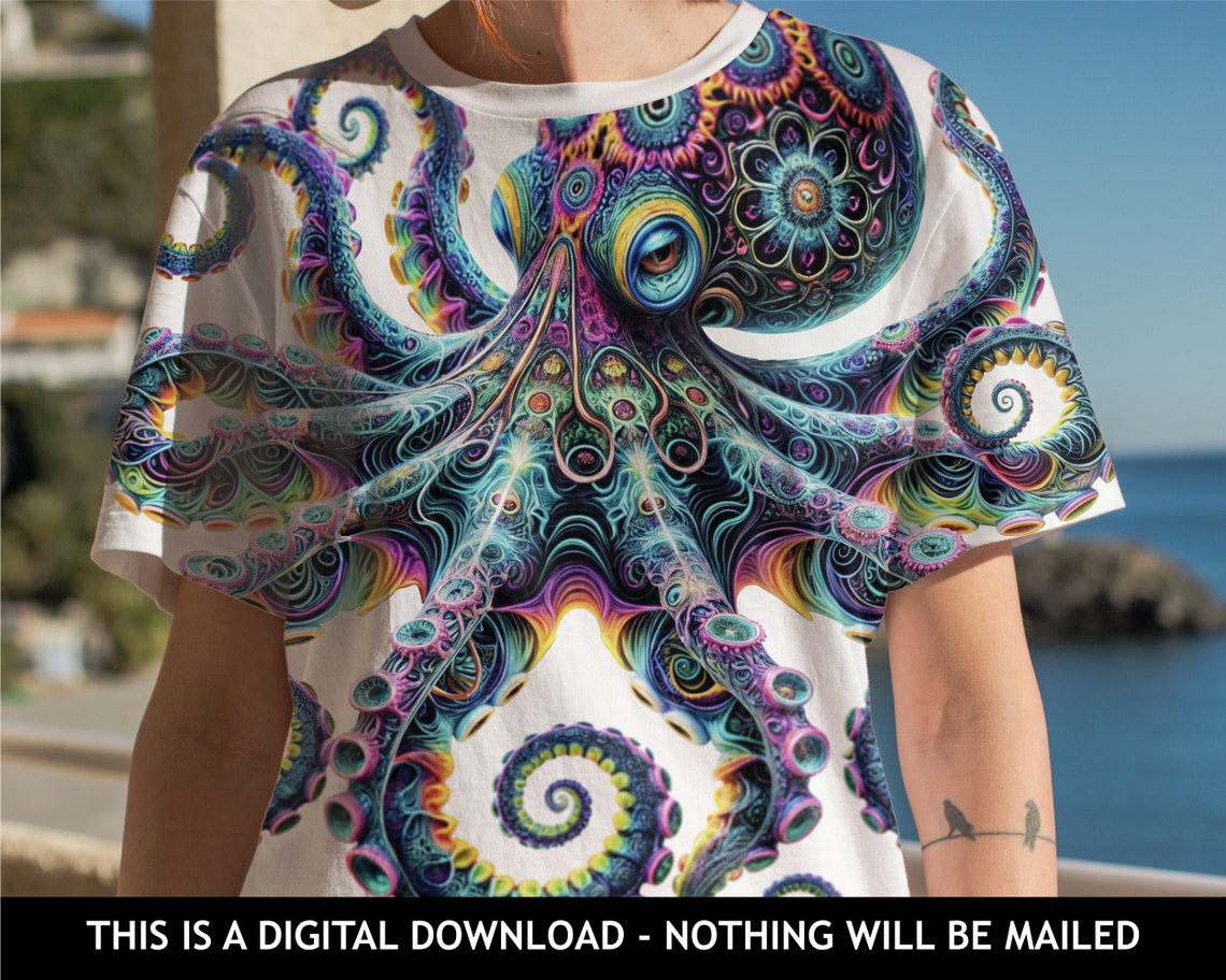 Octopus Png, Psychedelic Octopus Svg, Colorful Octopus Design, Octopus ...