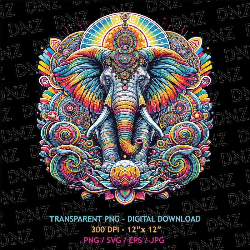 Elephant Wall Art Trippy - Etsy