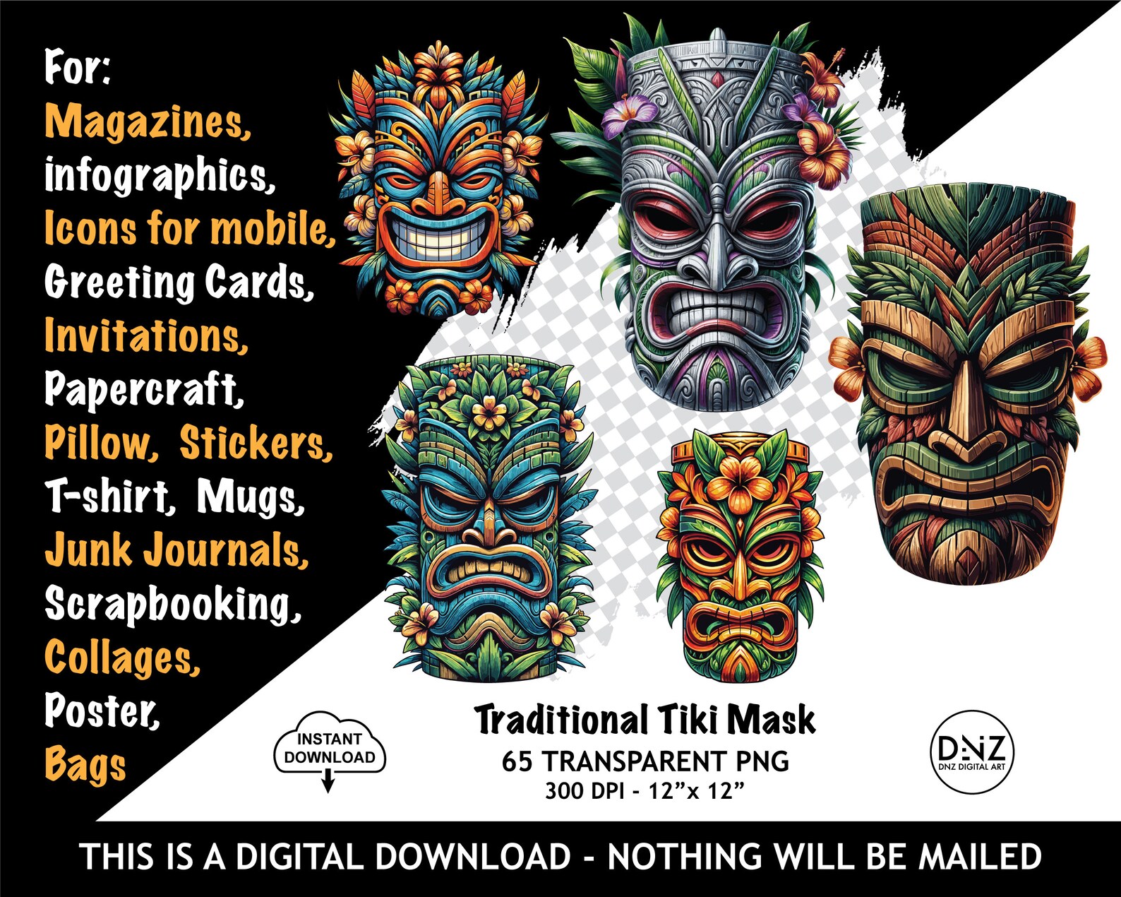 65 Tiki Masks Png, Traditional Tiki Mask Svg, Tiki Mask Clipart ...