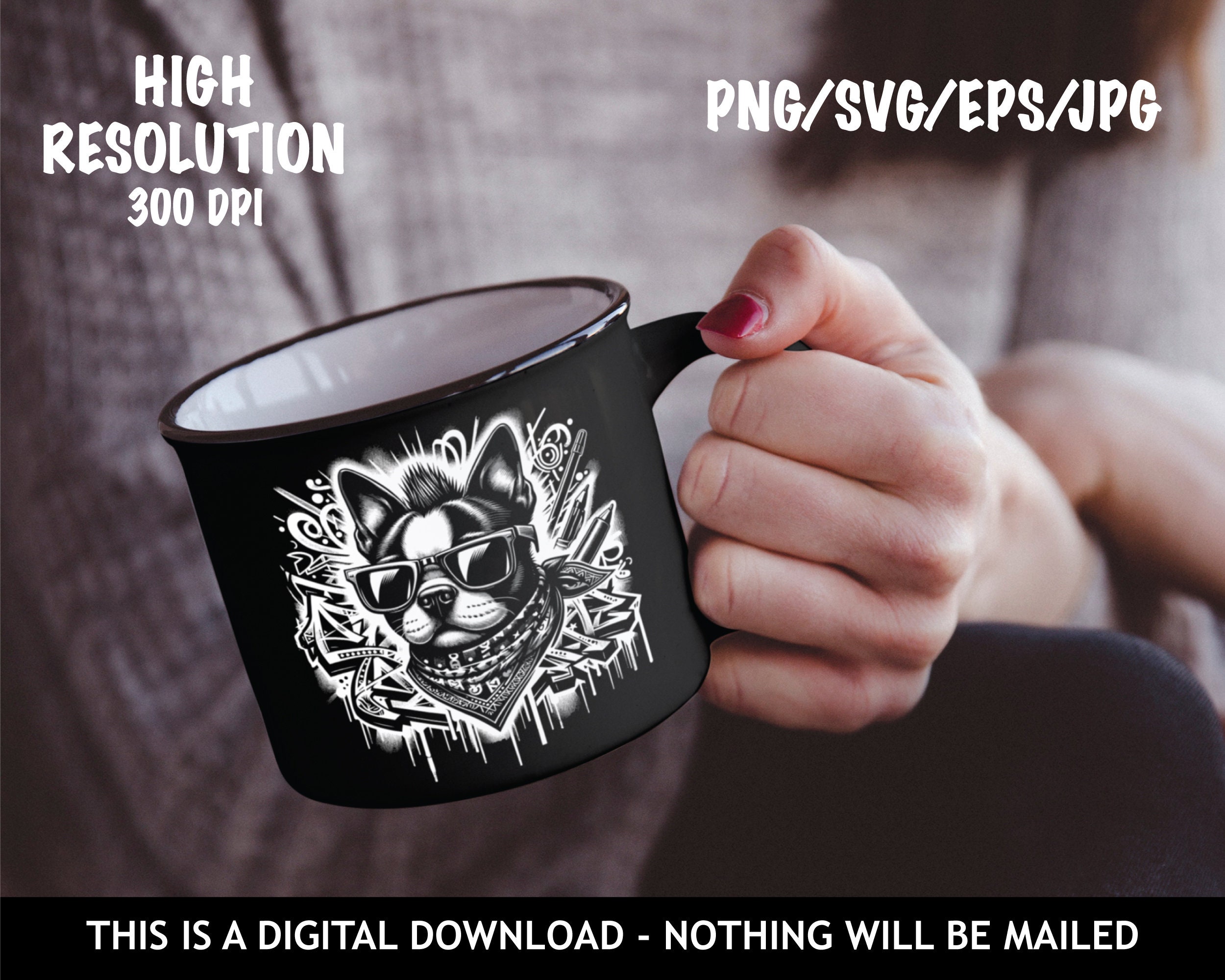 Punk Dog Clipart Bundle, Dogs With Sunglasses, Retro Dog Digital Design ...