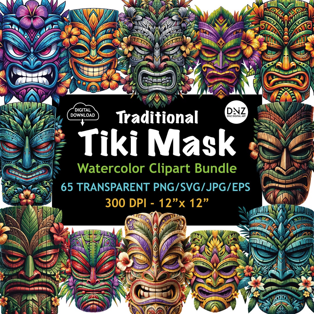 65 Tiki Masks Png, Traditional Tiki Mask Svg, Tiki Mask Clipart ...