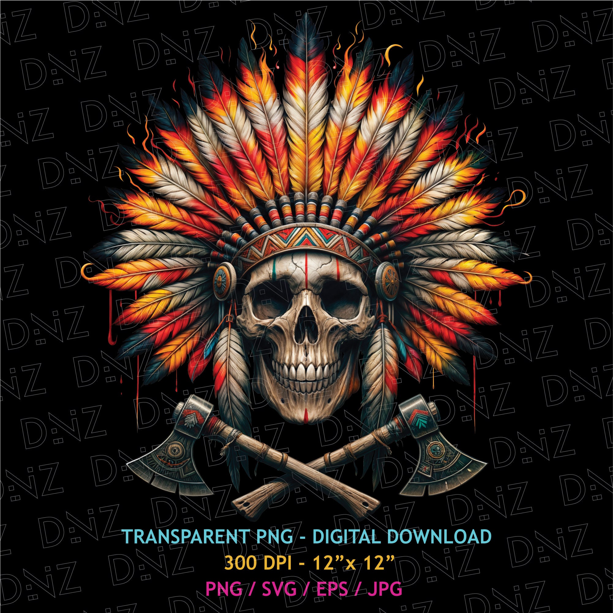 Chief of Fire Png, Native American Chief Svg, Indian Chief Headgear ...